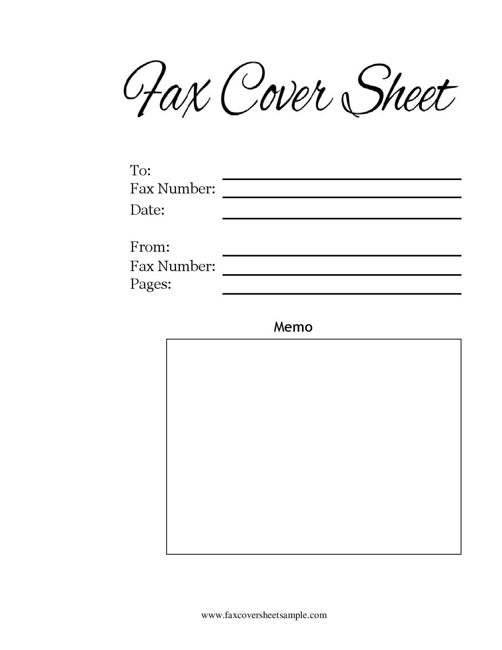 Printable Personal Fax Cover Sheet PDF Free Template