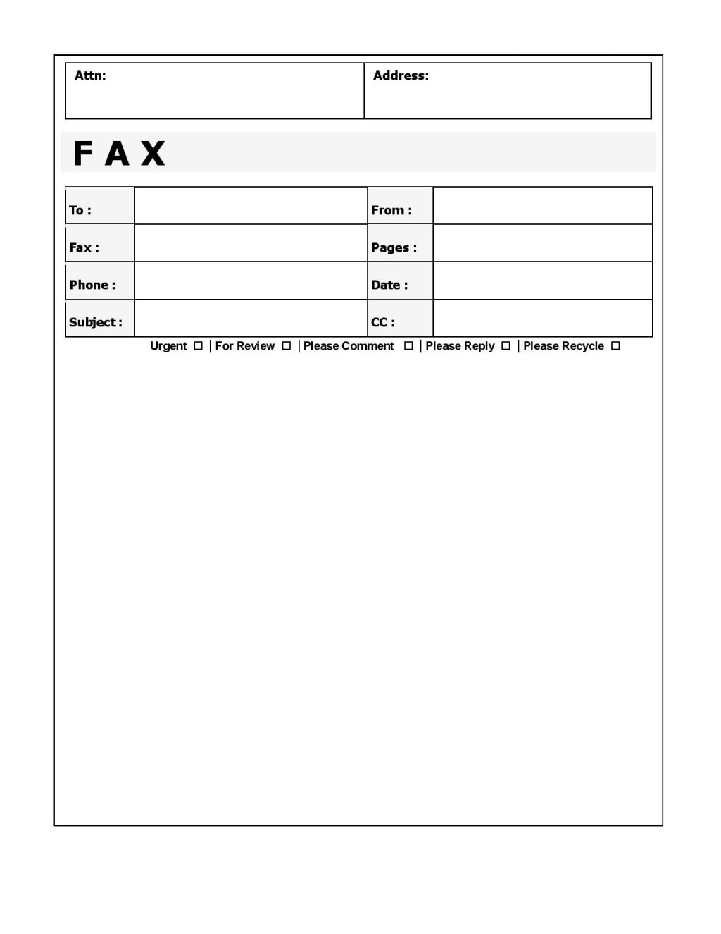 Attention Fax Cover Sheet PDF (Free Template)