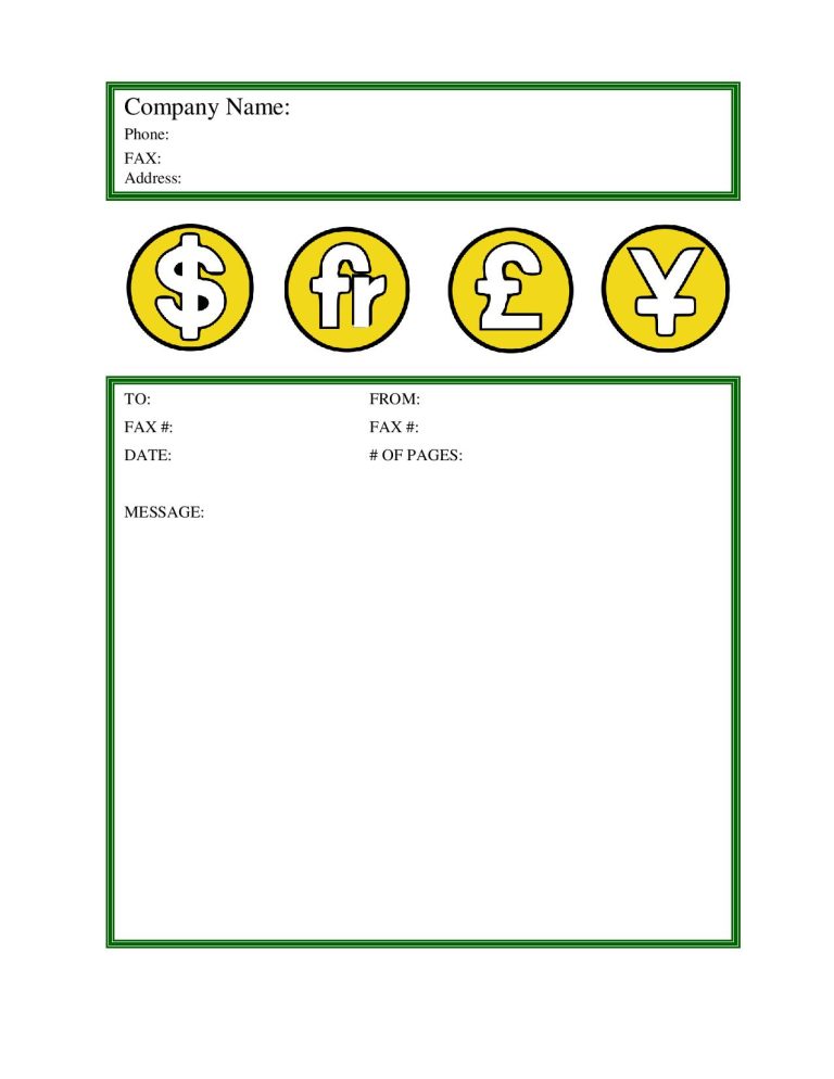 Printable Fax Cover Sheet Template (Free PDF)