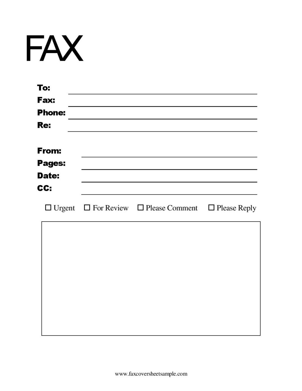 Printable Fax Cover Sheet Template (Free PDF)