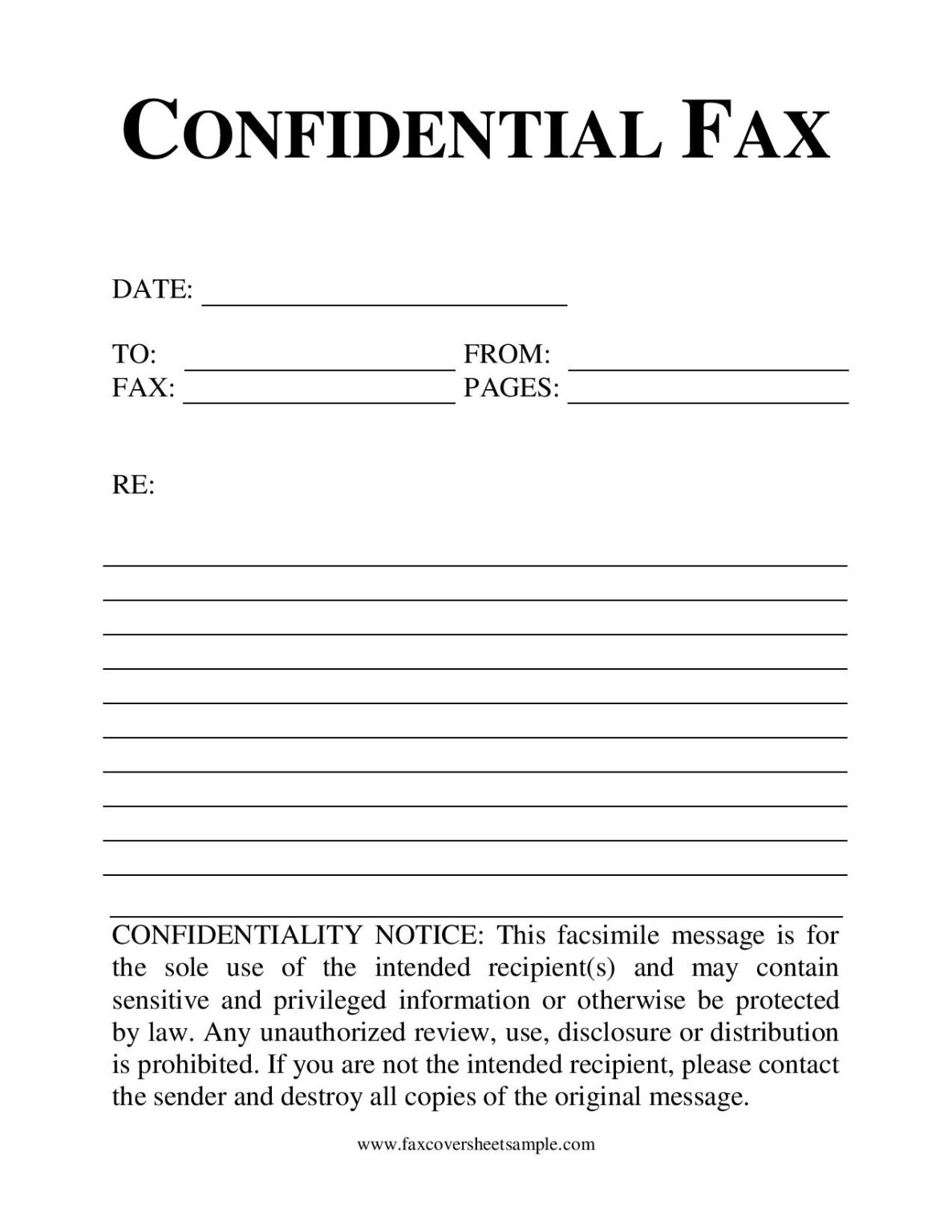 Printable Fax Cover Sheet Template (Free PDF)