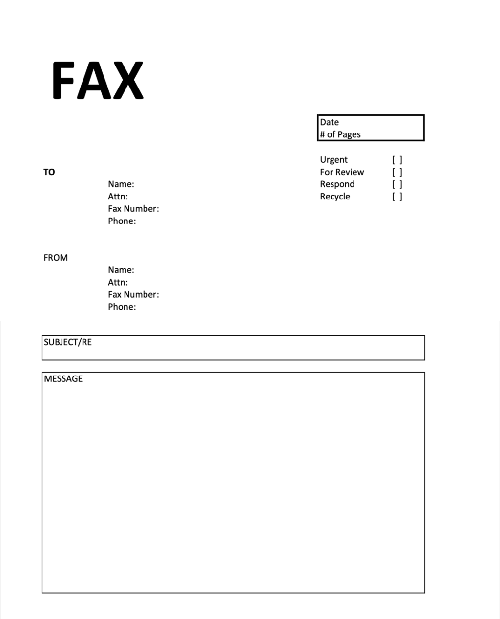 Business Fax Cover Sheet Example Template Word