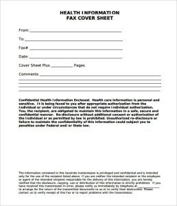 Fax Cover Sheet with Disclaimer (Confidentiality, HIPPA, Legal)
